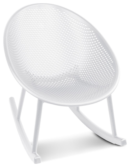 Plastic Rocking Lounge Chair Perforated Egg Shaped Seat for Indoor ...