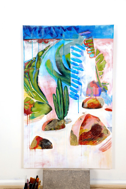 Landscape painting, Still Life, Abstract landscape art, plants and ...