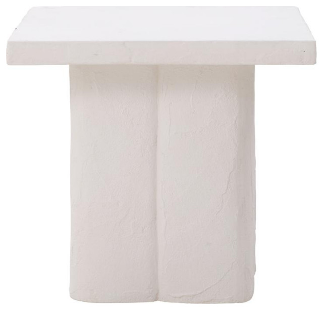 Kayla White Concrete Side Table - Transitional - Side Tables And End ...
