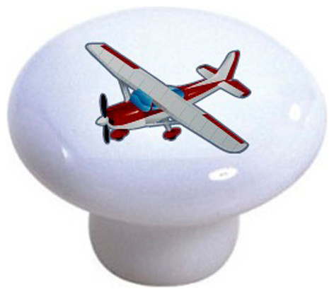 Red Airplane Ceramic Cabinet Drawer Knob - Contemporary - Cabinet And ...