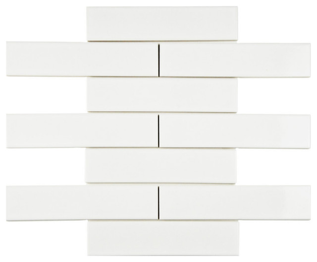 Metro Soho Subway Glossy White Porcelain Tile, Sample - Traditional ...