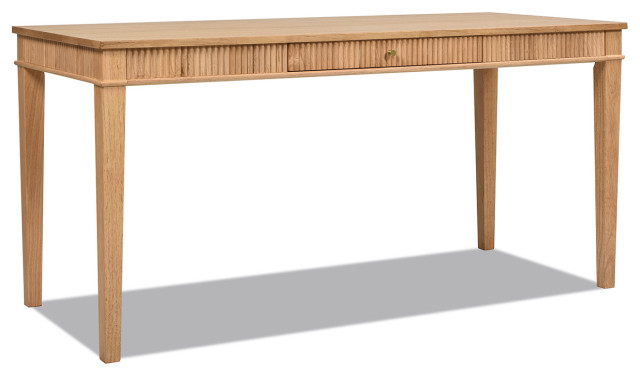 Dumont 1-Drawer Fluted Home Office Writing Desk, Natural Blonde ...