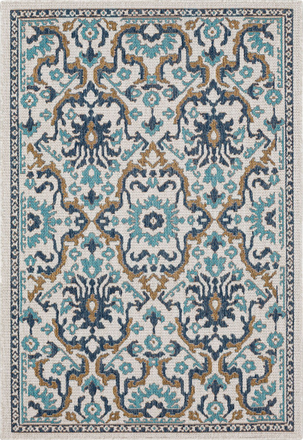 Mohawk Home Casual Oushak Teal Outdoor Area Rug, 4'x5' 6 ...