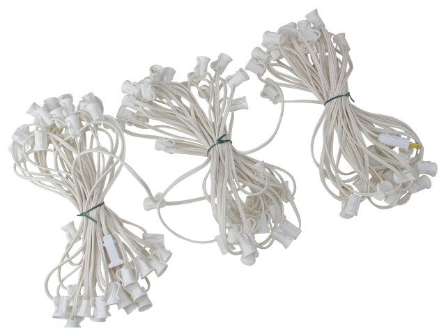 100' Commercial C7 Christmas Light Socket Set 12" Spacing 18 Gauge ...