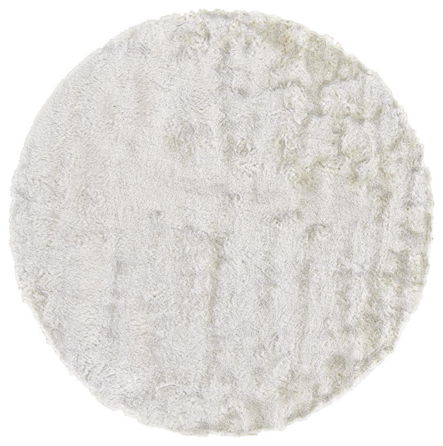 Feizy Indochine 4550F Solid Color , Shag Rug, White, 10' x 10' Round ...