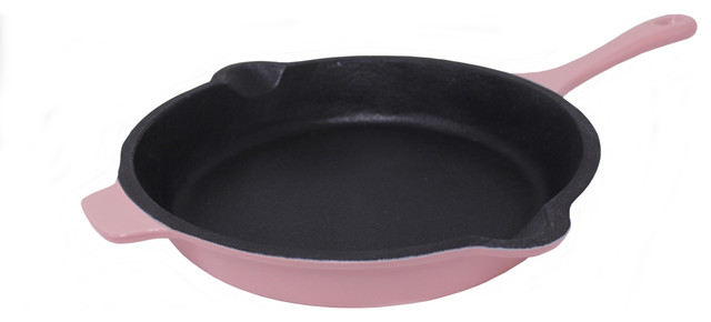 Neo Cast Iron Fry Pan, Pink, 10" - Contemporary - Frying Pans And ...