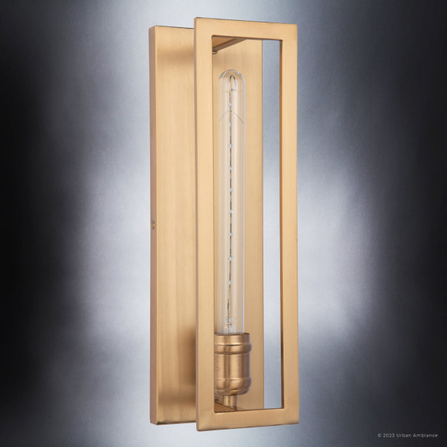 Luxury Transitional Wall Sconce, Brushed Brass, ULB2171 - Transitional ...