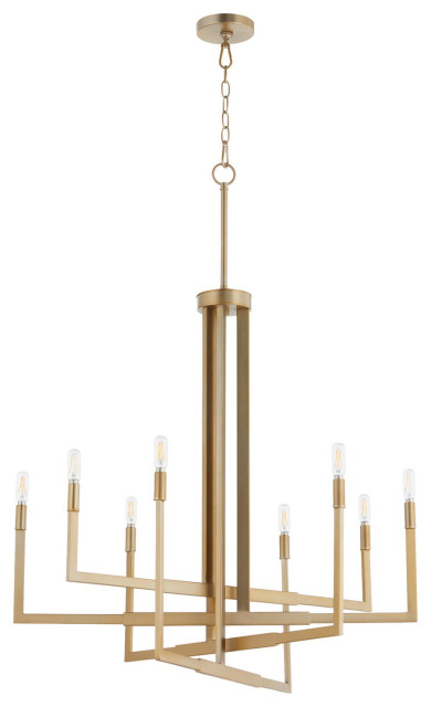Bolero Transitional Chandelier, Aged Brass - Transitional - Chandeliers ...