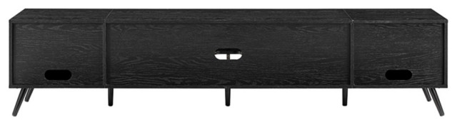 80" Mid-Centruy MCM Simple Wood TV Stand - Black - Midcentury ...