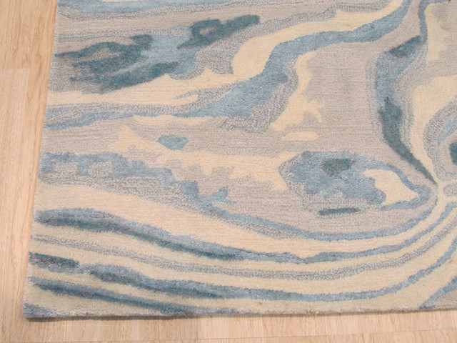 EORC Hand-tufted Blue Contemporary Abstract Palermo Rug, Rectangular 5 ...