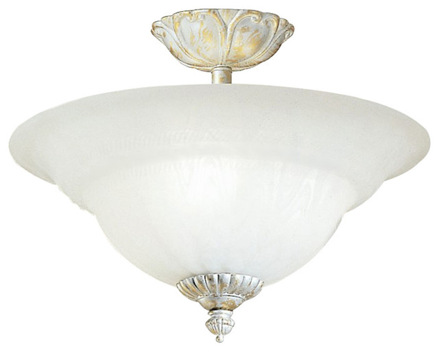 Classic Lighting Yorkshire 3 Light Flush/Semi-Flush, Grecian Gold ...