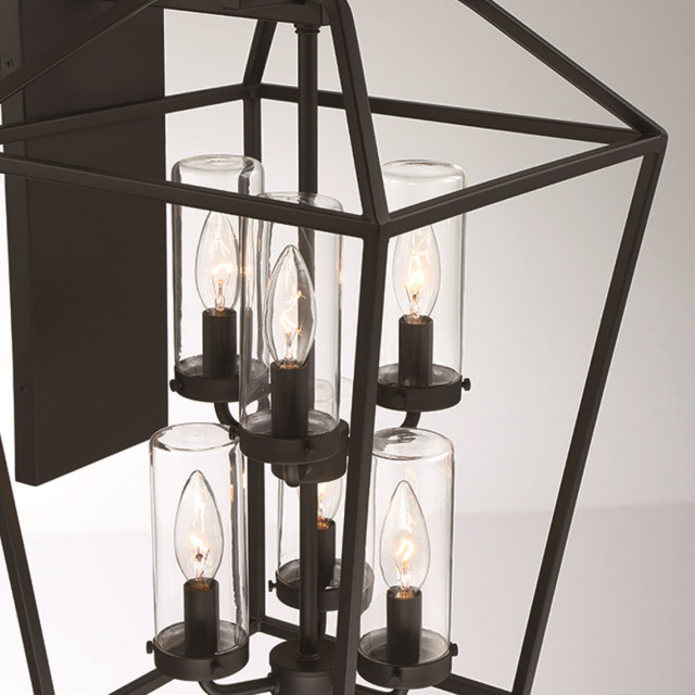 Bastille 6-Light Lantern, Black - Transitional - Outdoor Wall Lights ...