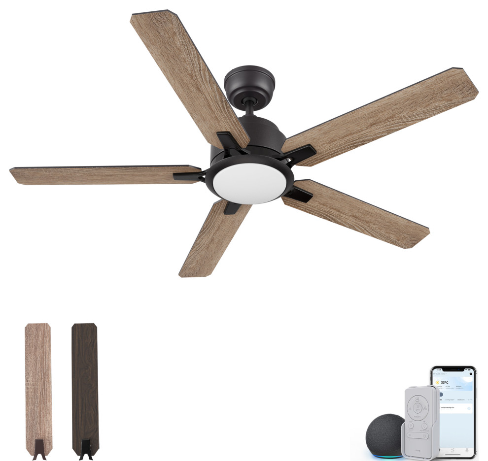CARRO Indoor Smart Ceiling Fans with Dimmable LED light and Remote ...