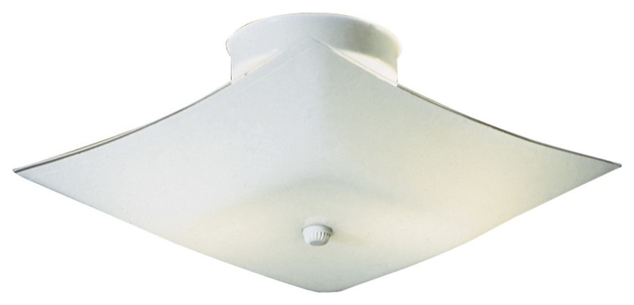 Hardware House 2-Light Square Ceiling Fixture, White - Transitional ...