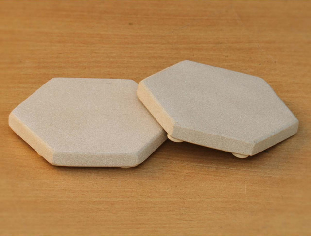 Hexagonal Shaped Sandstone Drink Coasters Set of 2 Natural Benzara ...