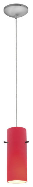 Access Lighting Cylinder LED Pendant 28030-3C-BS/RED, Brushed Steel - Contemporary - Pendant ...