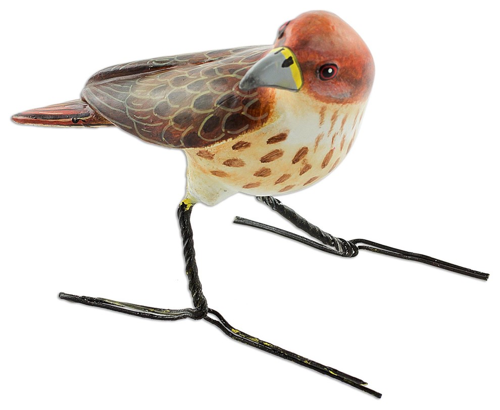 Red-Tailed Hawk Ceramic Figurine - Contemporary - Decorative Objects ...