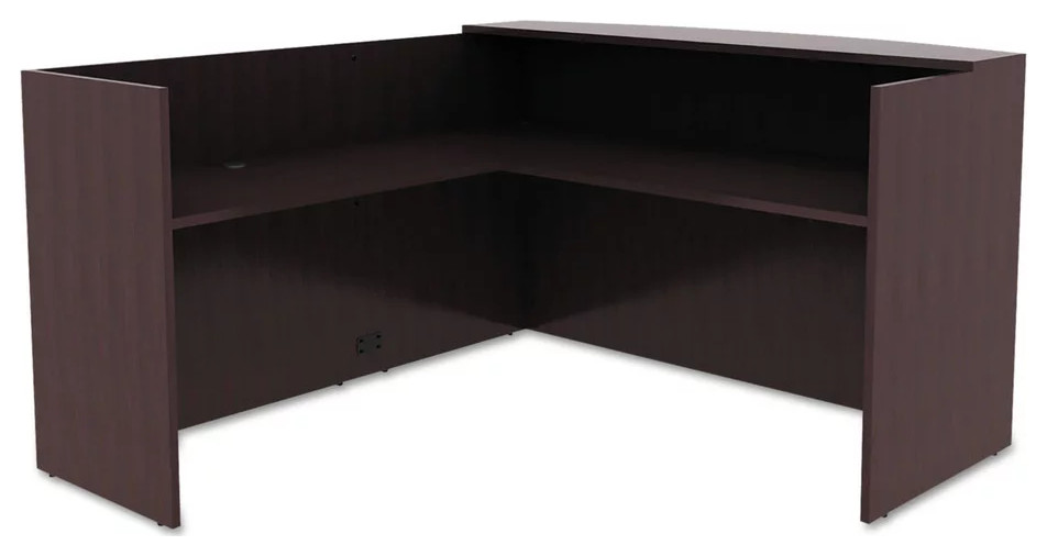 Unique Modern Desk, Large Top With Grommet & Raised Privacy Panels ...