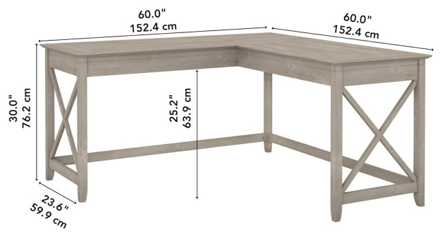 60-Inch Modern Farmhouse L-Shaped Desk for Home Office Writing ...