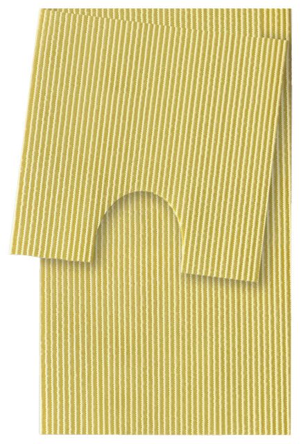 Plain PVC Bathroom Mat Set, 2 pcs, Yellow, 20" x 20" and 20" x 31", 20 ...