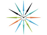 Celeste Multicolored 24" Sunburst Wall Clock - Midcentury - Wall Clocks - by Infinity ...