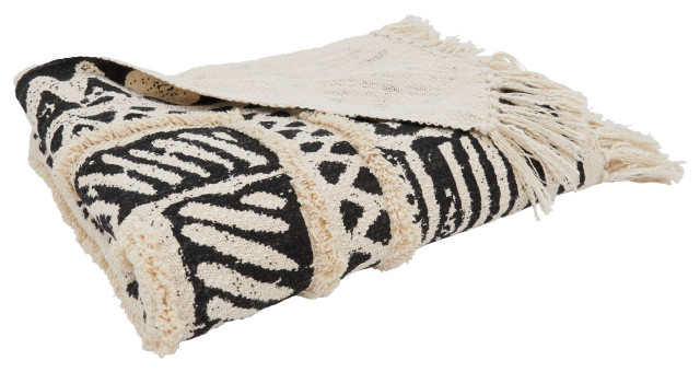 Block Print Design Throw, 50"x60" - Scandinavian - Throws - by Saro ...