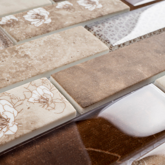10.5"x11.75" Louis Mosaic Tile Sheet, Brown - Contemporary - Mosaic ...