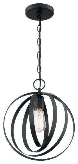 Pendleton One Light Pendant, Matte Black - Transitional - Pendant ...