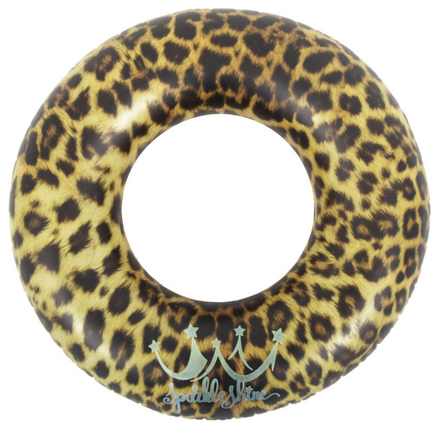 35" Inflatable Leopard Print Swimming Pool Inner Tube - Modern - Pool ...