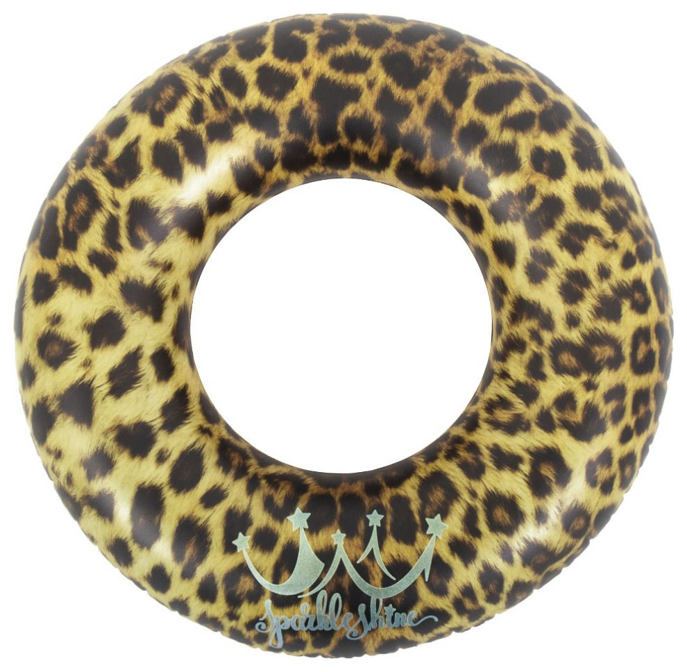 35" Inflatable Leopard Print Swimming Pool Inner Tube - Modern - Pool ...