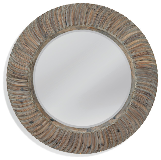 Drift MDF Grey Wall Mirror, W 1 x D 42 x H 42 - Farmhouse - Wall ...