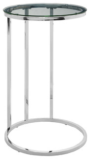 16" Modern Round C Side Table with Metal Base - Contemporary - Side ...