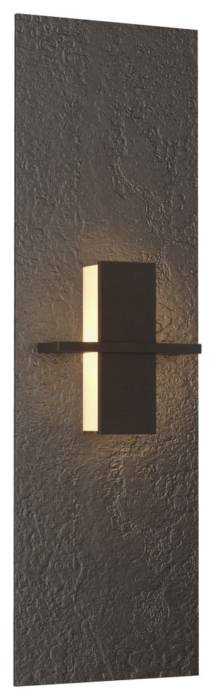 Aperture Vertical Sconce, Oil Rubbed Bronze, White Art Glass ...