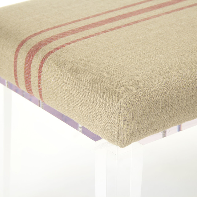 Emma Bench, Red Stripe - Contemporary - Upholstered Benches - by ...