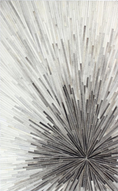 Contemporary Hand-Stitched Leather Area Rug with Unique Patchwork ...