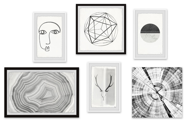 Radial Forms Hexaptych, 38"x24" - Contemporary - Prints And Posters ...