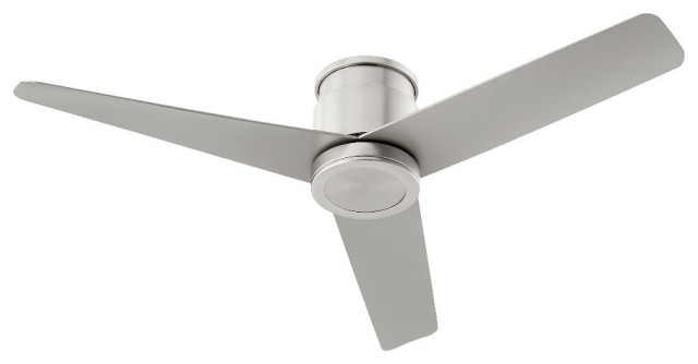 52" Hugger Ceiling Fan Satin Nickel Finish Silver Blade Finish, Ceiling ...