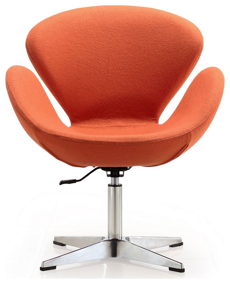 Raspberry Adjustable Swivel Chair, Orange and Polished Chrome ...