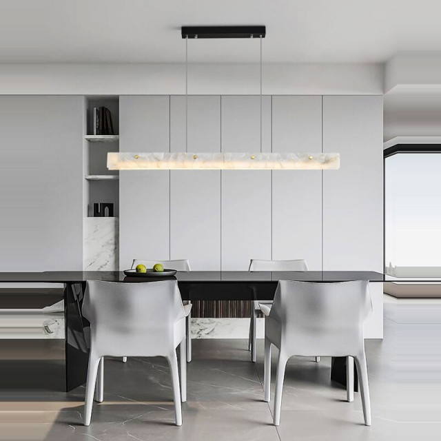 60" Natural Marble Kitchen Island Chandelier - Transitional - Kitchen ...