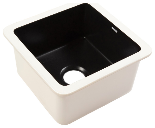 Eden Matte Black Fireclay 18" Single Bowl Undermount Kitchen Sink ...