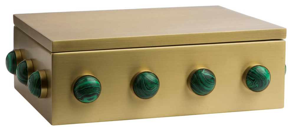 Pandora Malachite Box, 12.5"L x 9"W x 3.75"H - Contemporary ...