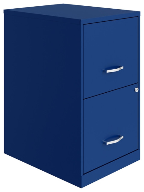 Space Solutions 18in. 2 Drawer Metal File Cabinet White/Teal ...