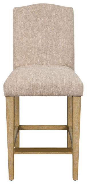 Martha Stewart Connor Upholstered 25" Counter Stool Natural Wood Finish ...