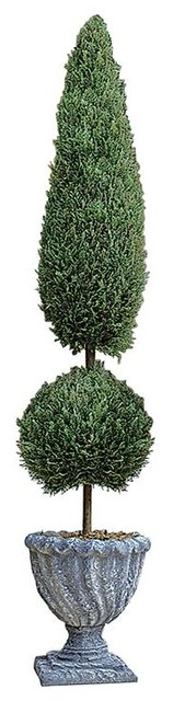 48" Classic Evergreen Topiary - Traditional - Artificial Plants And ...