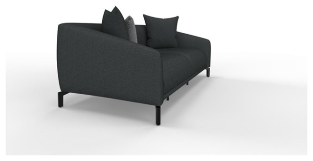 Enza Home Maison 3-Seater Multi-layer Fabric & Metal Sofa in Black ...
