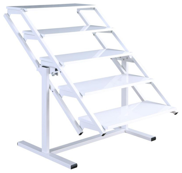 32 Convertible Bookshelf And Dining Table, 8473-Dt-Wht - Contemporary ...