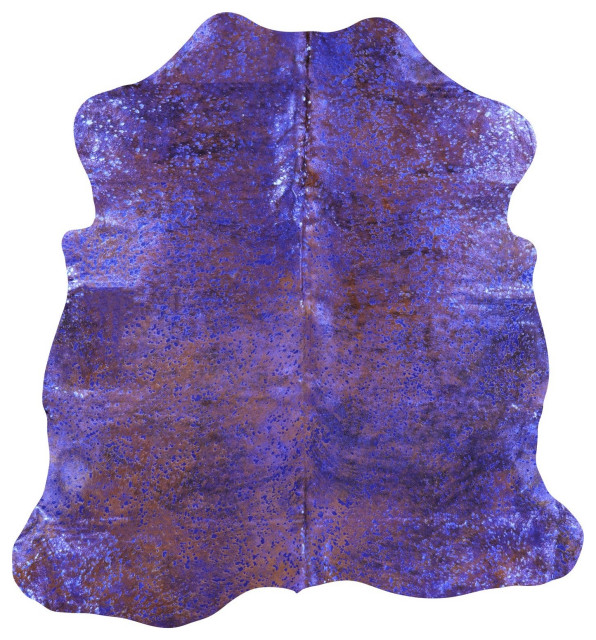 Blue Metallic Cowhide Rug 6' 1" X 5' 8" C2098, 6' 1" X 5' 8 ...