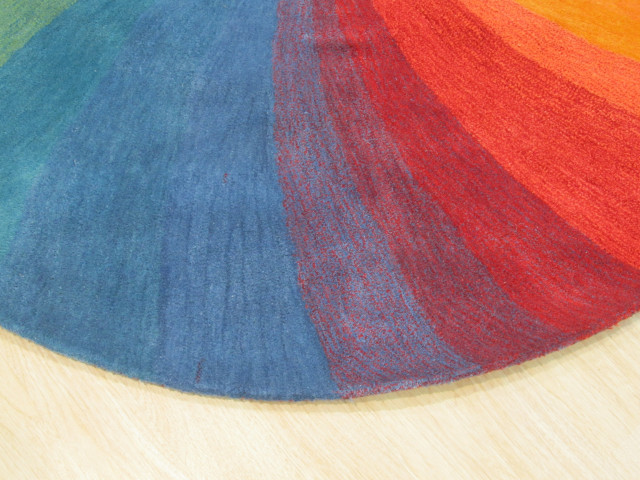 Hand-Tufted Wool Lollipop Contemporary Abstract Swirl Rug, 4' Round ...