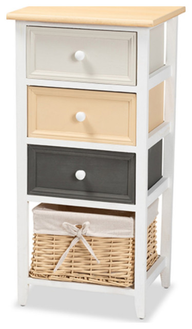 Adonis Transitional Multi-Colored Wood 3-Drawer Storage Unit With ...