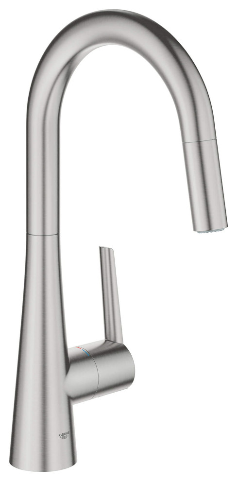 Grohe Ladylux 1.75 GPM Single-Handle Kitchen Faucet, Supersteel ...